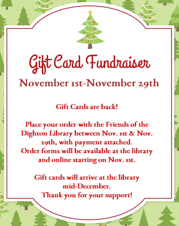 Friends of the Dighton Public Library Gift Card Fundraiser - Dighton ...
